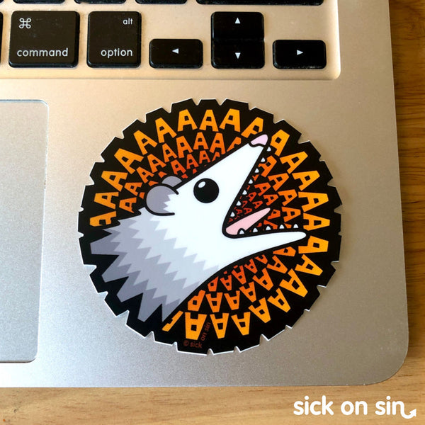 Screaming Possum | Cute & Fun Vinyl Stickers | Sick On Sin