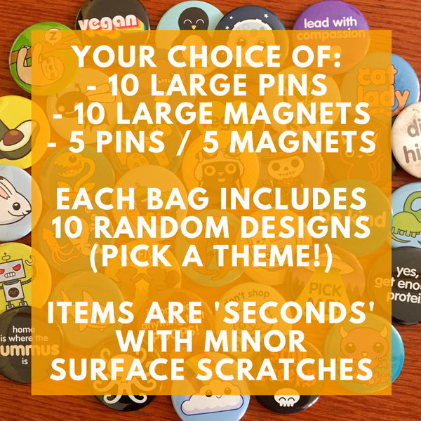 Mystery Bags | Button / Magnet Seconds | Cute Original Designs – Sick ...